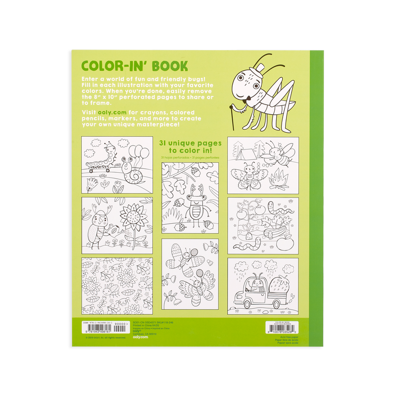 Color-in' Book: 31 Busy Bug Buddies Coloring Pages - Ages 3+ – Playful ...