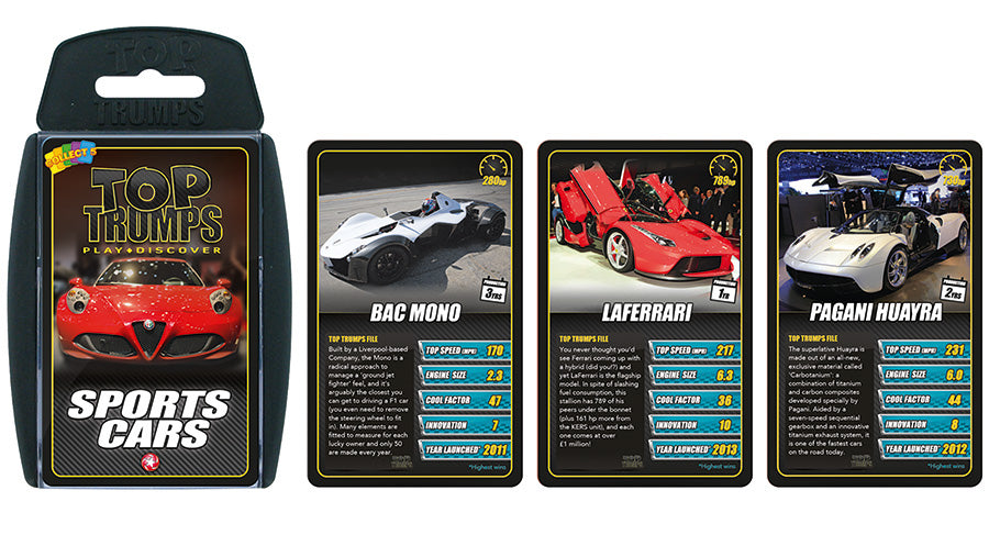 Top Trumps: Sports Cars - Ages 6+ – Playful Minds